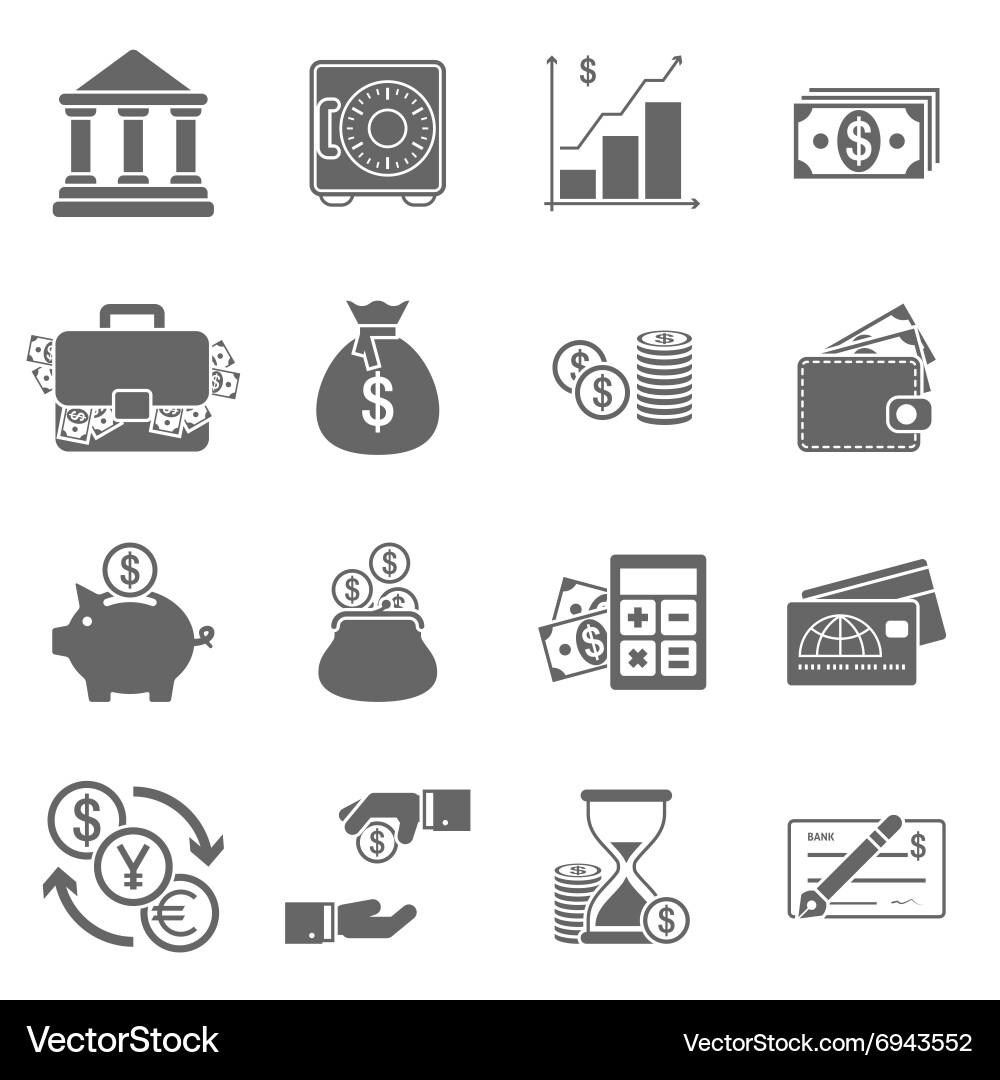 Finance & Money Icons Royalty Free Vector Image
