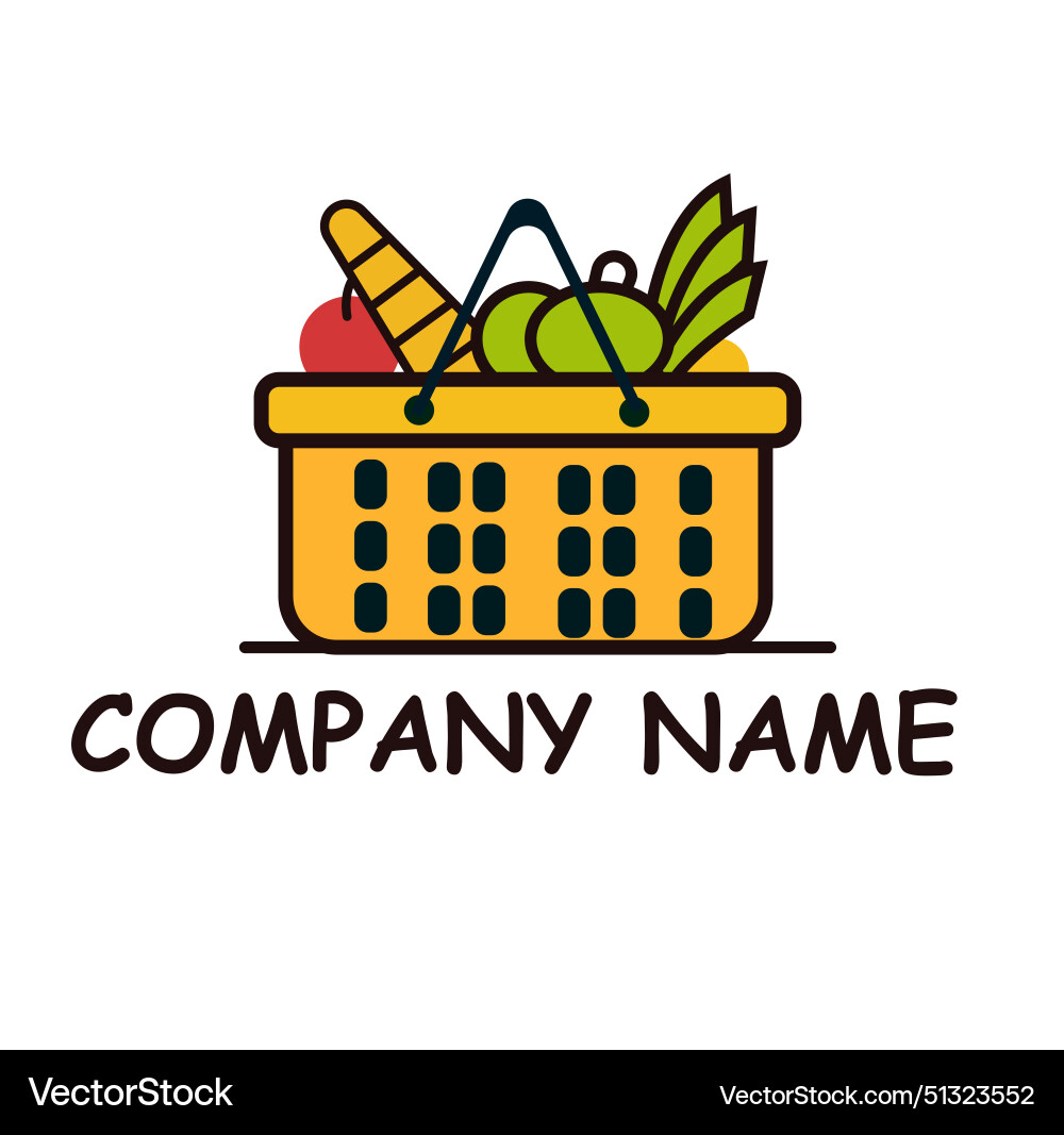 Grocery shop logo design – Royalty-Free Vector | VectorStock