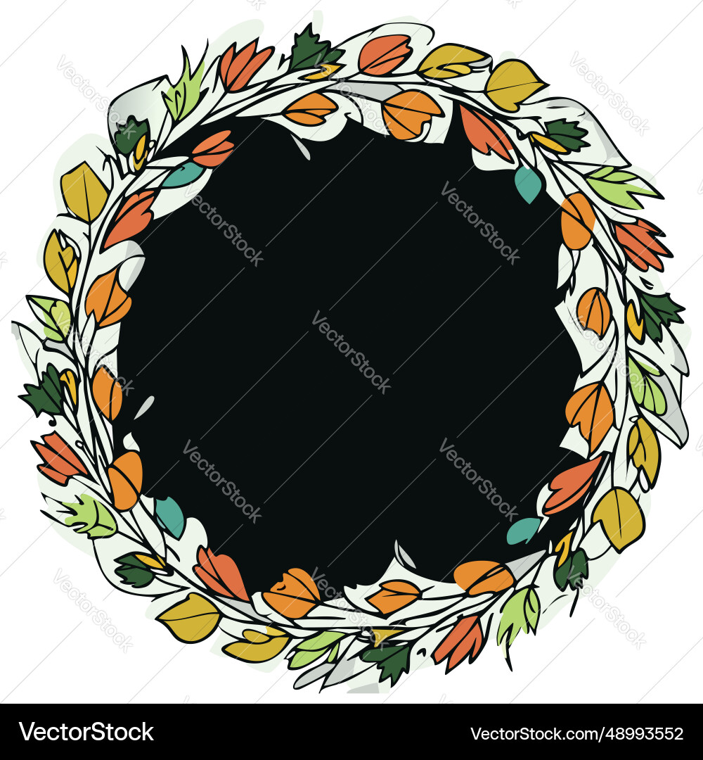 Hand drawn laurel floral frame with a branch Vector Image