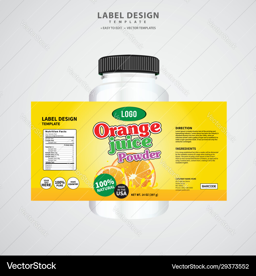 Label and packaging template design Royalty Free Vector