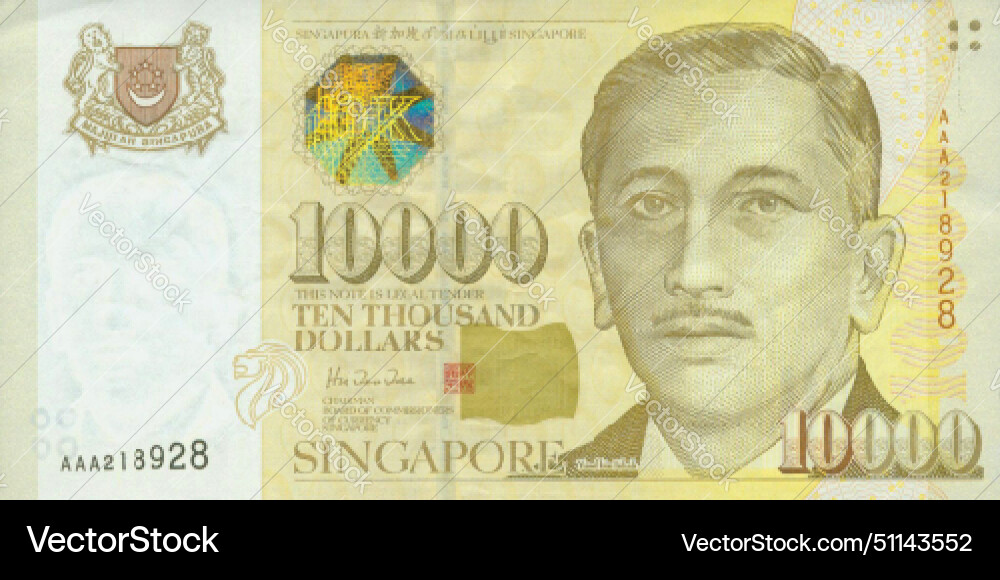 Obverse high polygonal pixel mosaic banknote 10000