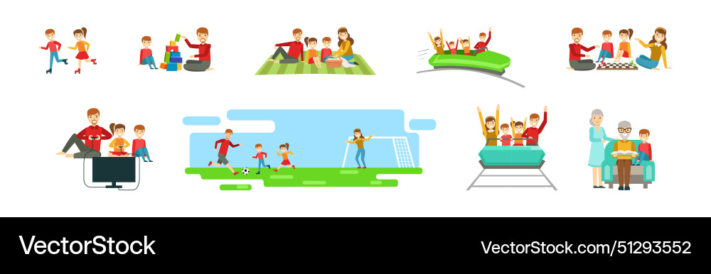 Parent with kid spending happy time together Vector Image