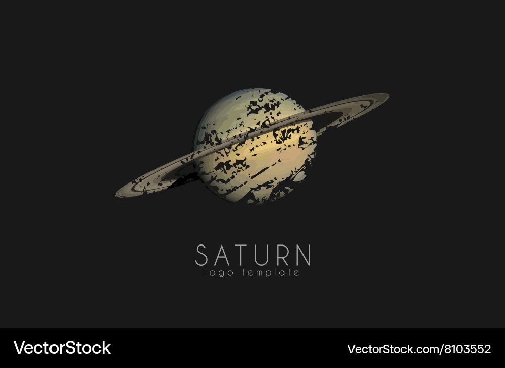 Saturn logo design planet cosmic Royalty Free Vector Image