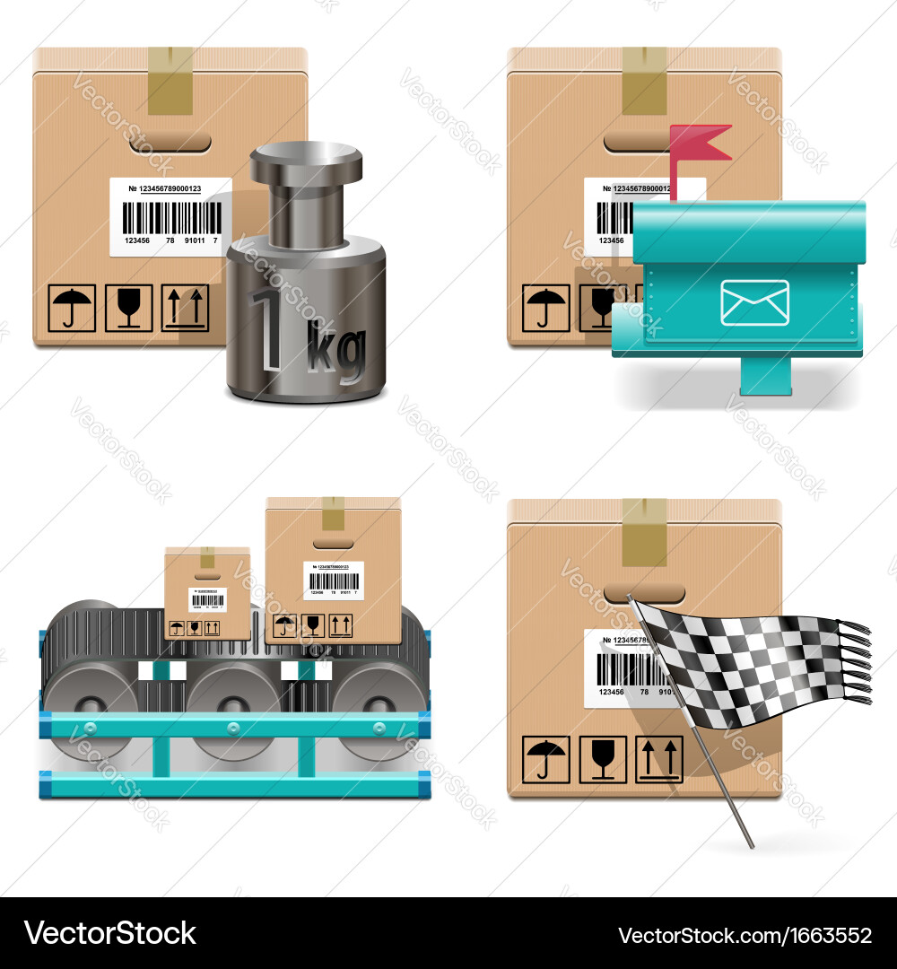 Shipment icons set 17 Royalty Free Vector Image