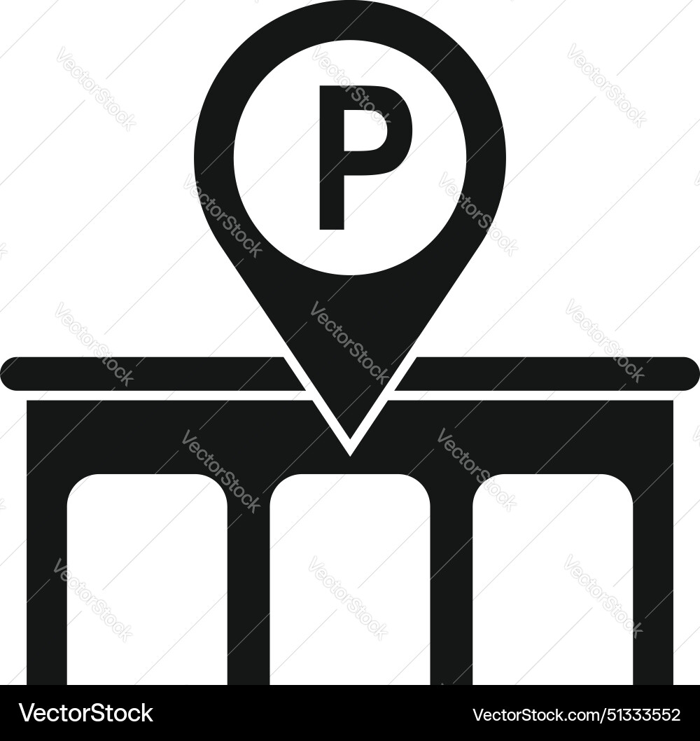 Simplified black and white parking icon Royalty Free Vector