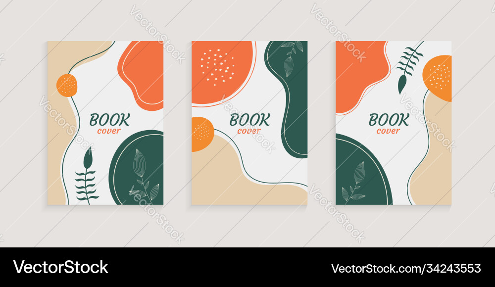 Abstract hand drawn shapes covers design set Vector Image