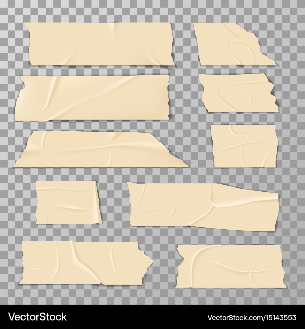 Adhesive sticky tape isolated on transparent Vector Image