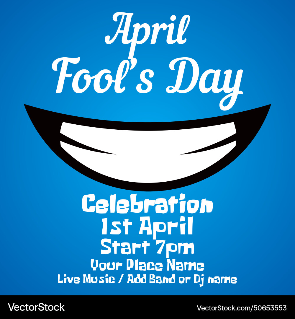 April fools day party poster flyer design Vector Image