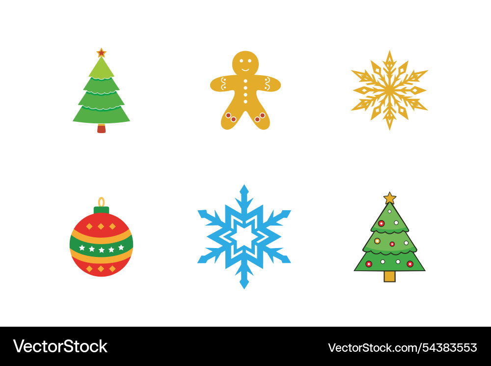 Christmas festive holiday decoration set Vector Image