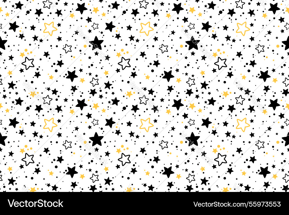 Cute simple star background black and orange Vector Image