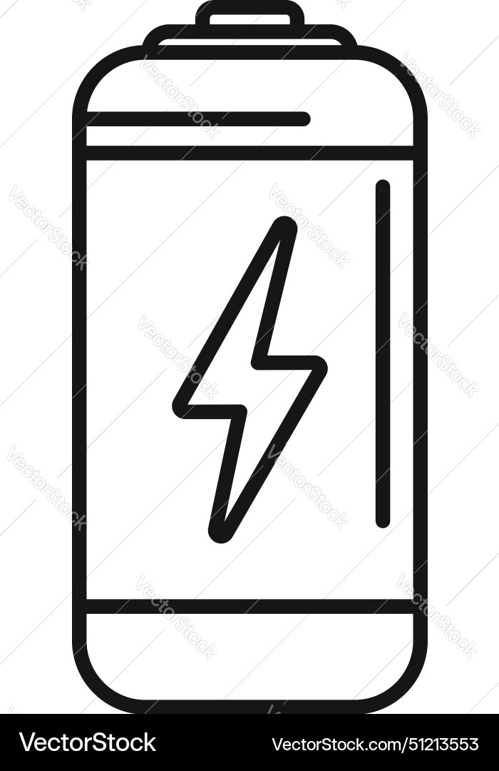 Full energy battery icon outline load Royalty Free Vector