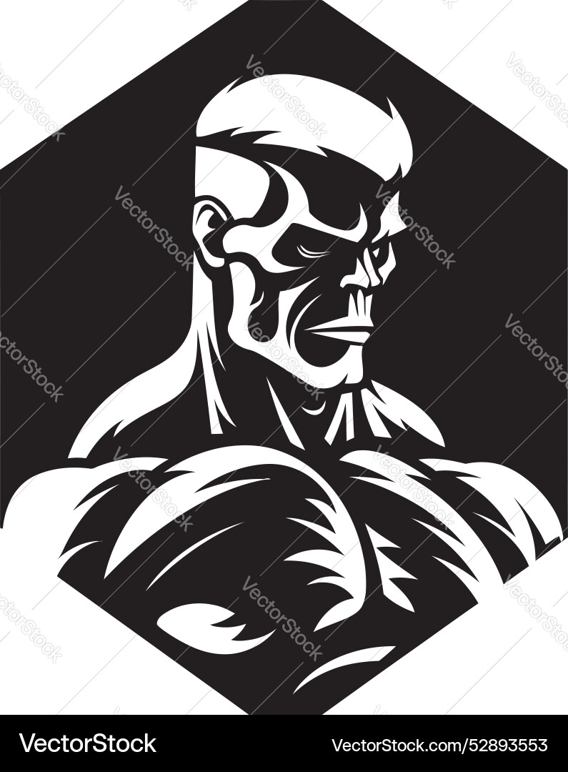 Graceful gains monochrome bodybuilder mastery Vector Image