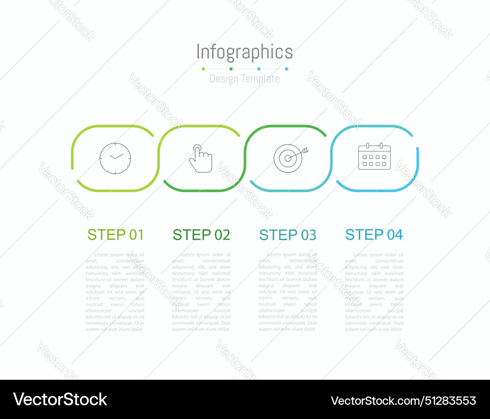 Infographic 4 options design elements Royalty Free Vector