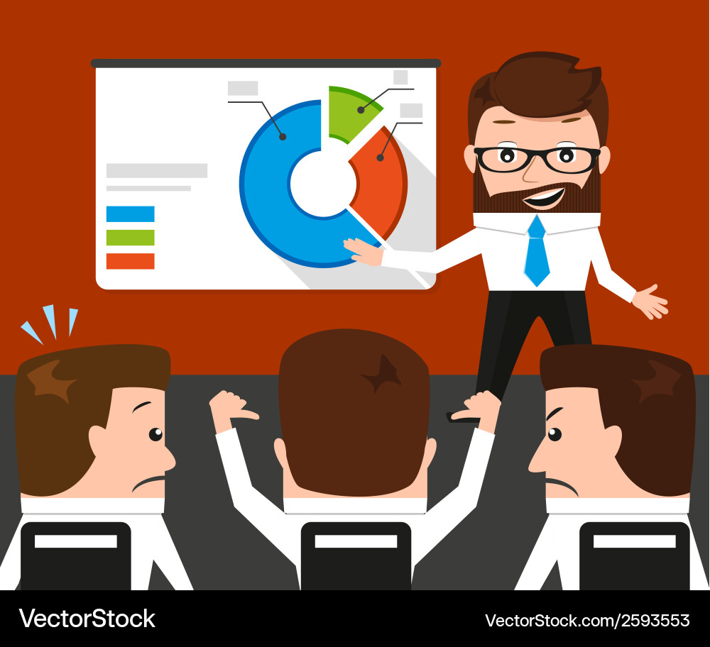 Lucky businessman failed presentation for his Vector Image