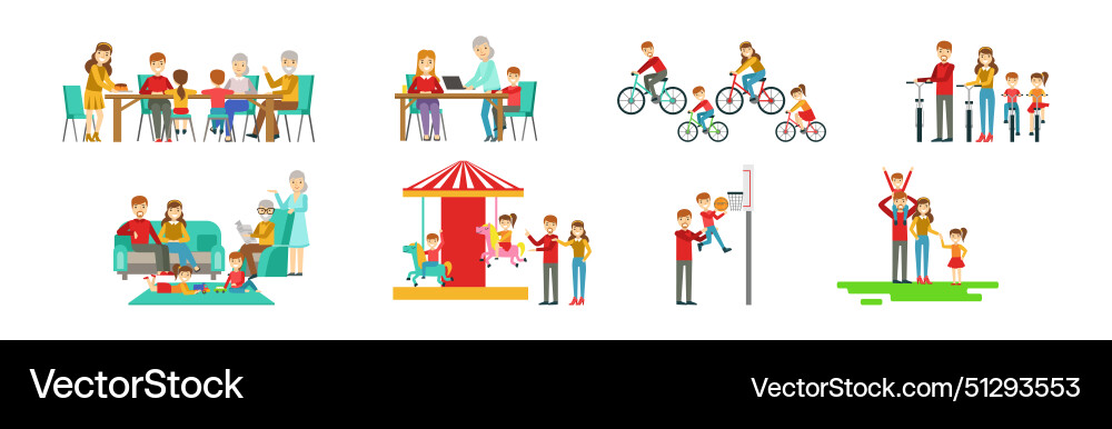 Parent with kid spending happy time together Vector Image