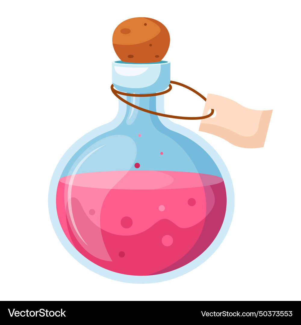 Pink potion in a flask Royalty Free Vector Image