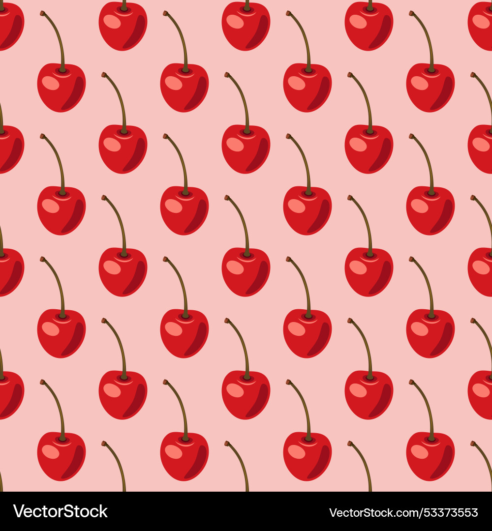 Seamless pattern with adorable cherry Royalty Free Vector