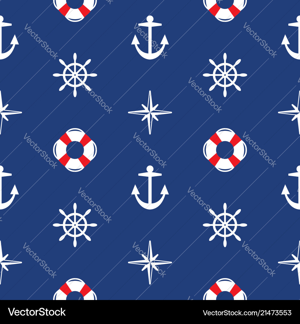 Seamless sea pattern Royalty Free Vector Image