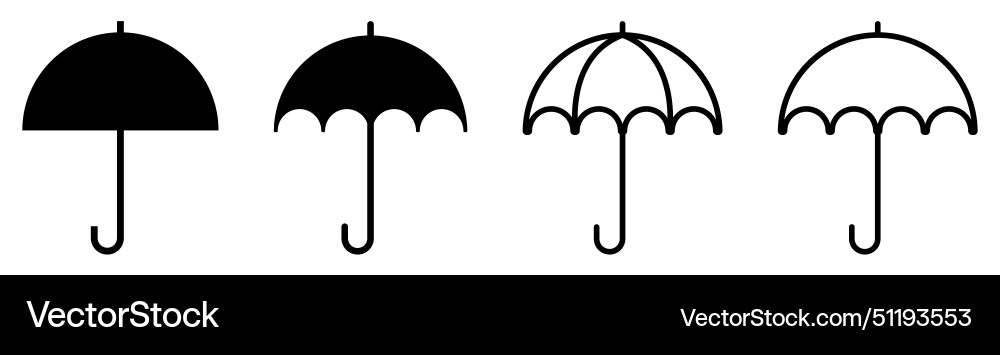 Umbrella icons Royalty Free Vector Image - VectorStock