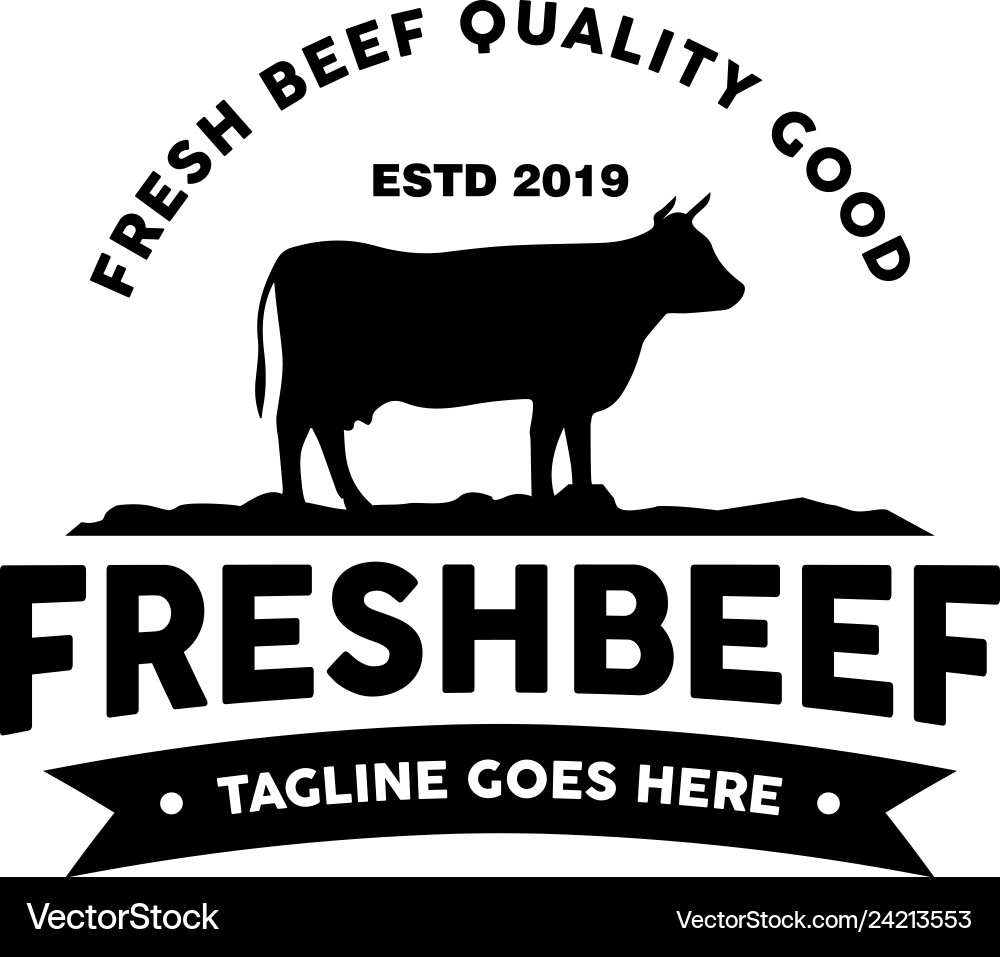 Vintage Beef Label Logo Royalty Free Vector Image