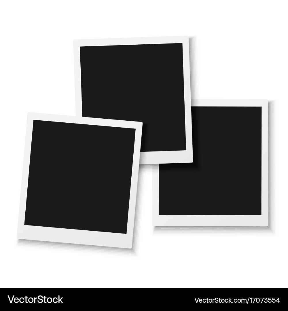 Blank vintage photo frame mockup isolated Vector Image