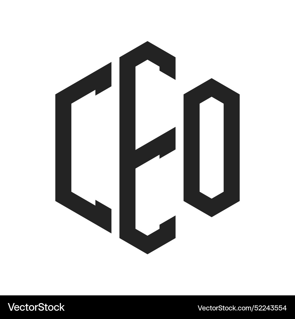 Ceo logo design initial letter monogram Royalty Free Vector