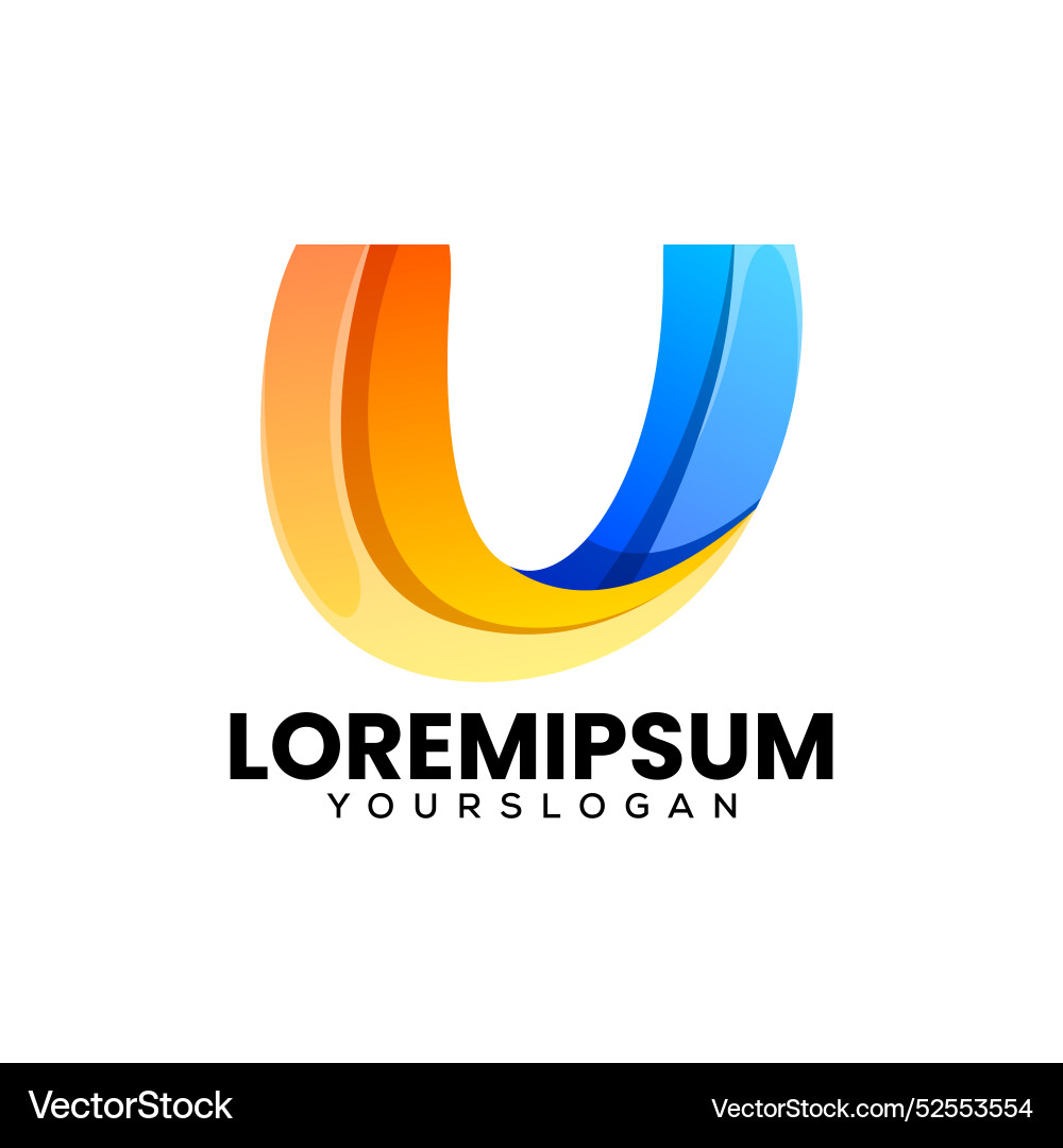 Colorful letter u creative logo design Royalty Free Vector