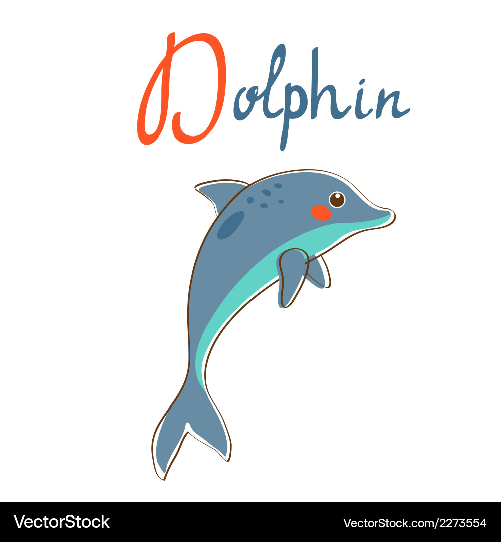 D is for dolphin Royalty Free Vector Image - VectorStock