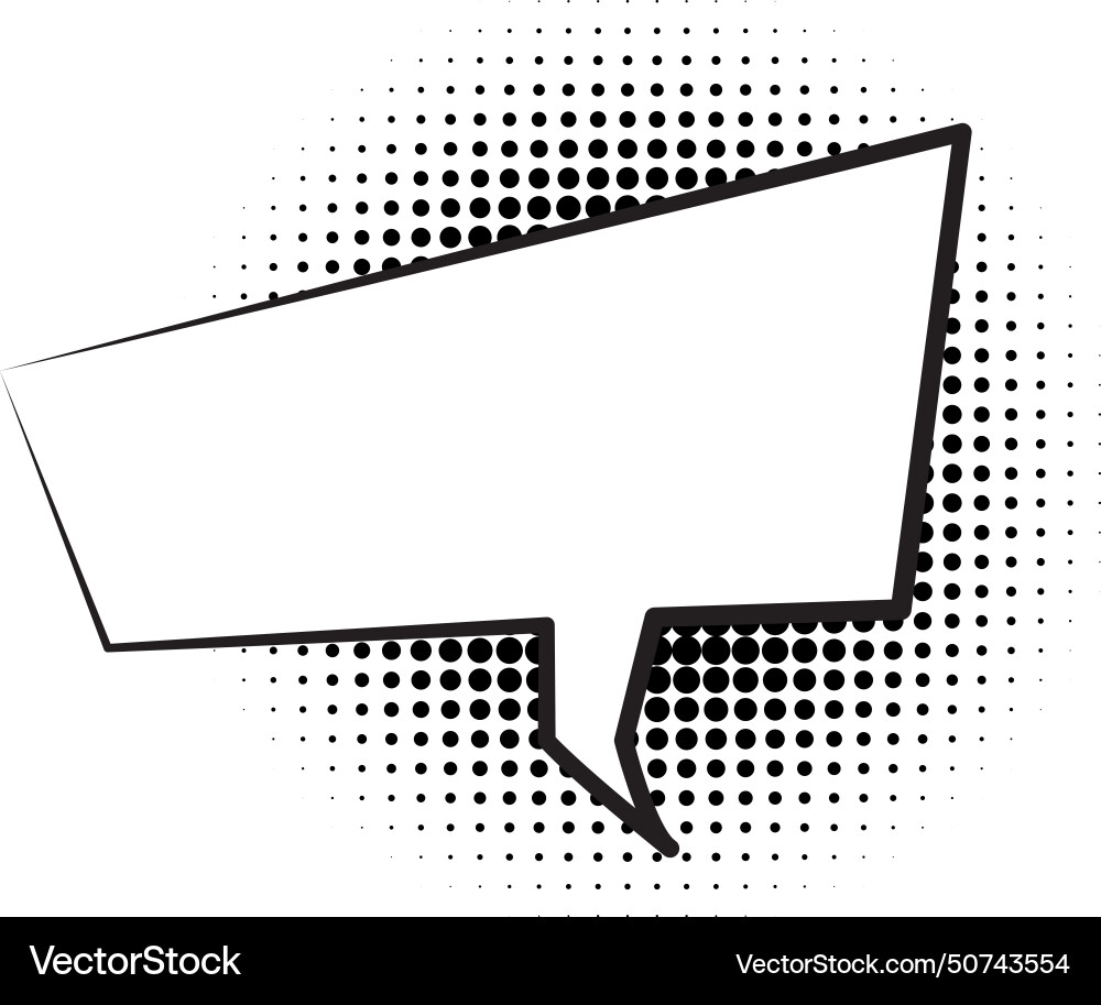 Empty comic message box template with halftone Vector Image