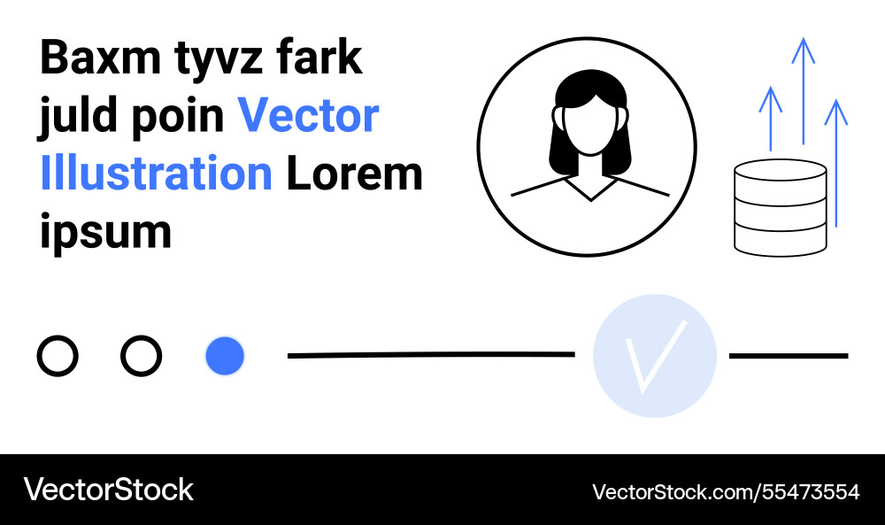 Female user profile with growth chart Royalty Free Vector