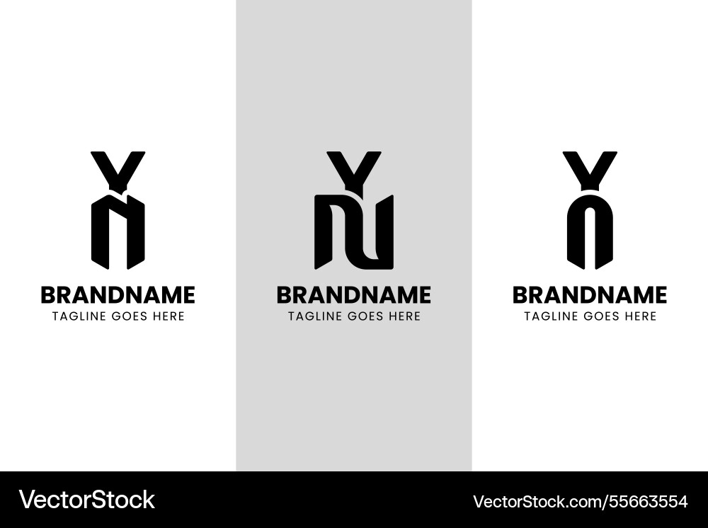 Letters ny monogram logo set suitable for any Vector Image