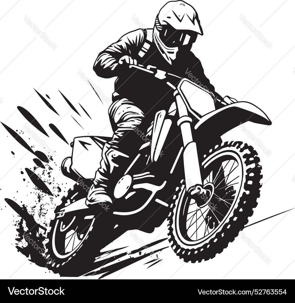 Off road excursion dirt bike rider icon Royalty Free Vector