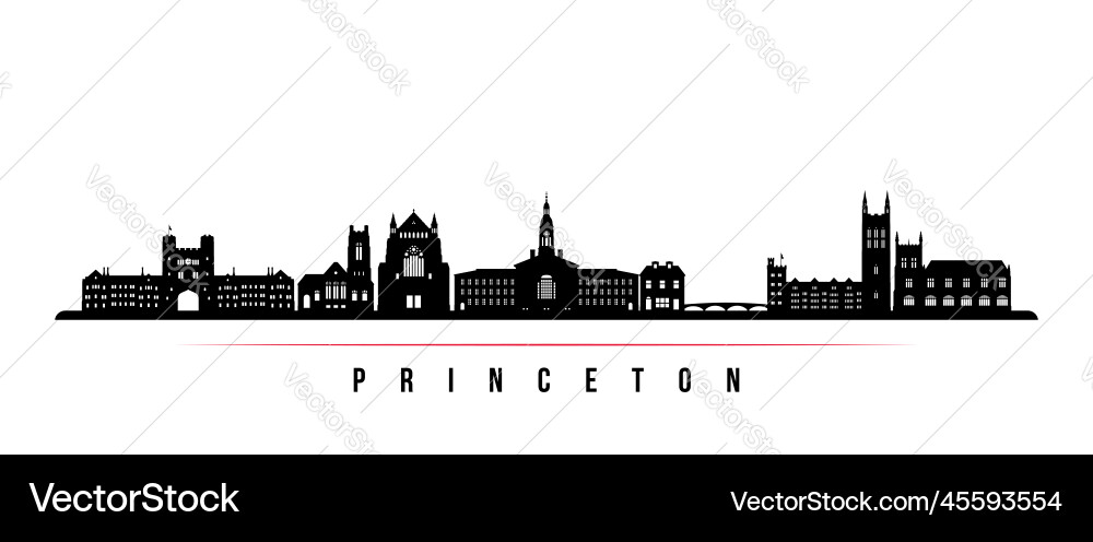 Princeton skyline horizontal banner Royalty Free Vector