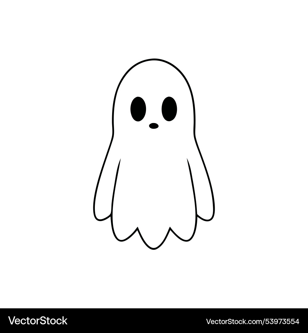 Simple cute ghost icon - minimalist halloween Vector Image