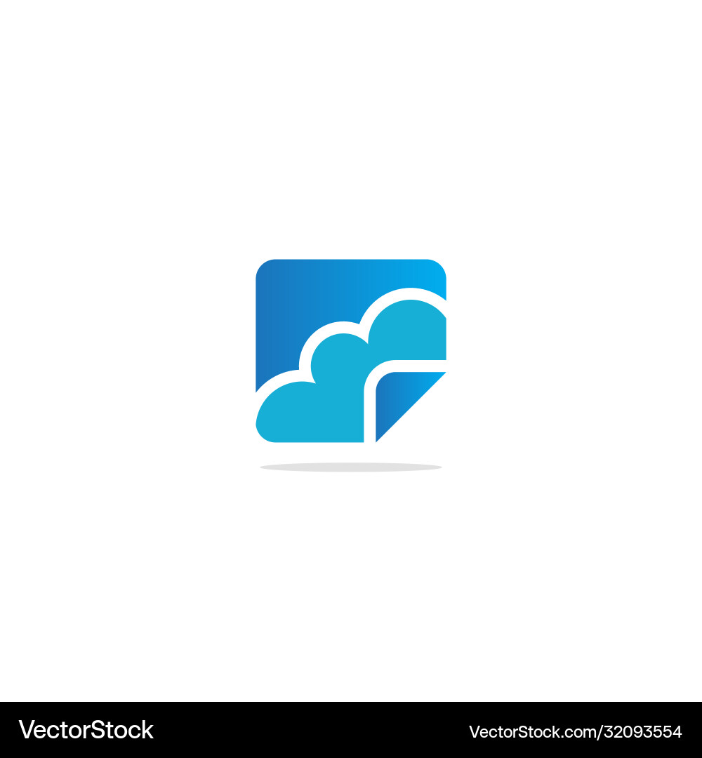 Square cloud technology logo Royalty Free Vector Image