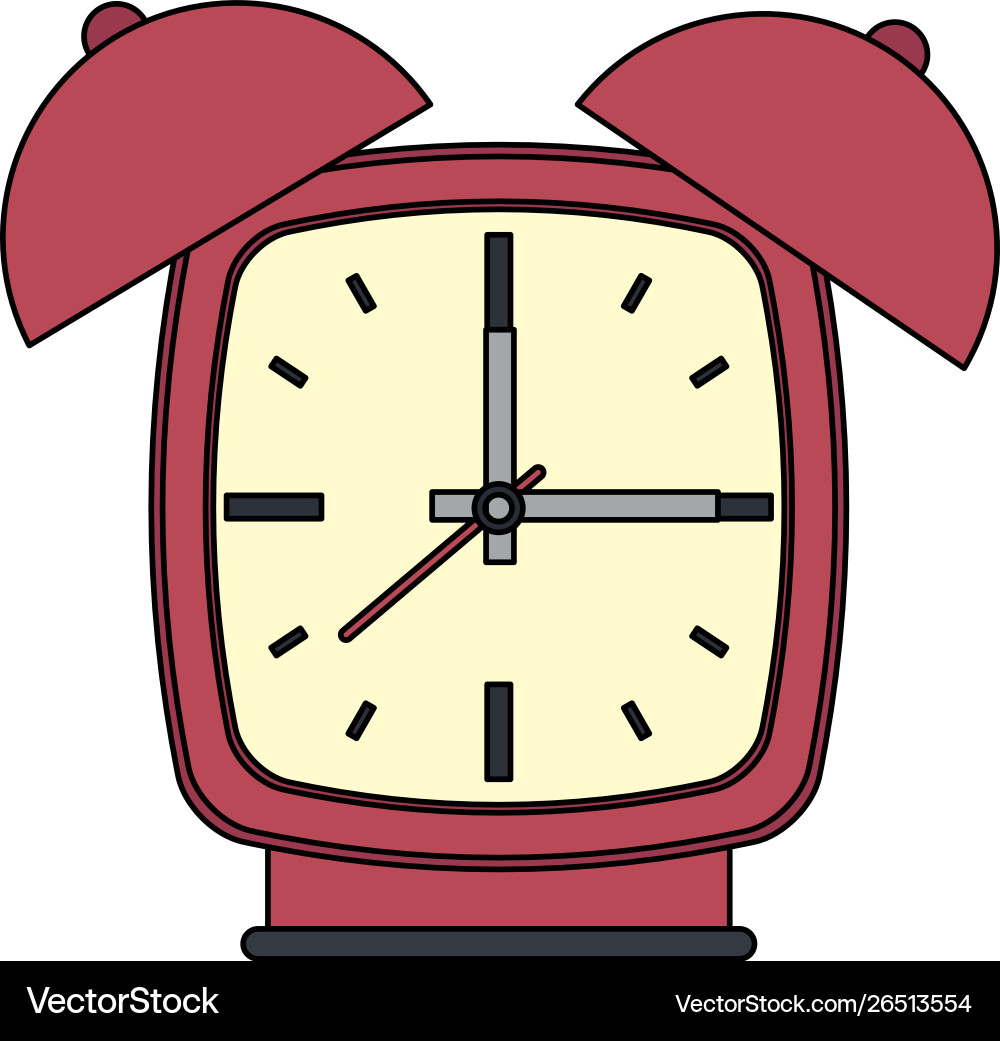 Time clock watch alarm cartoon Royalty Free Vector Image