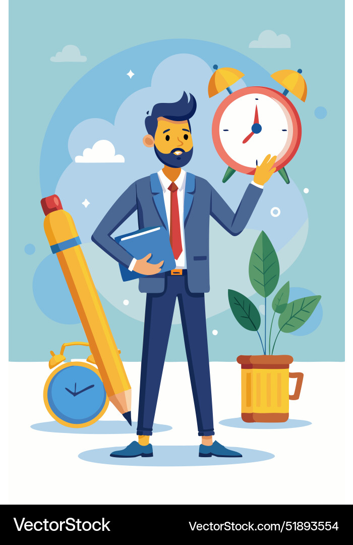 Time management mastery business efficiency Vector Image