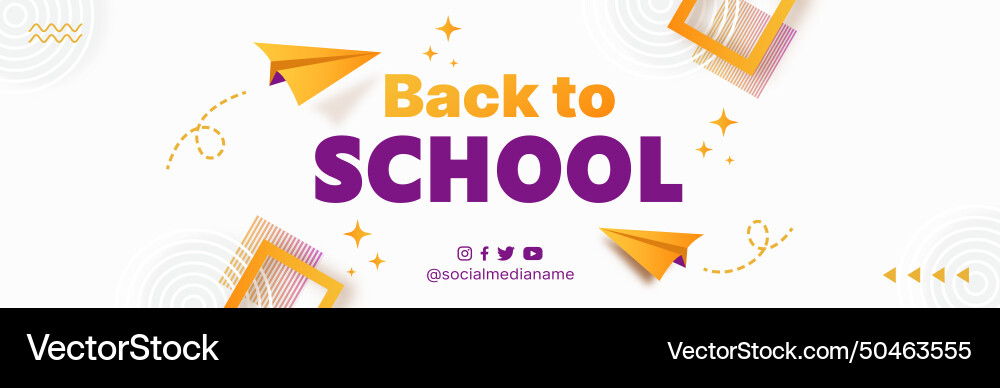 Back to school banner template design education Vector Image