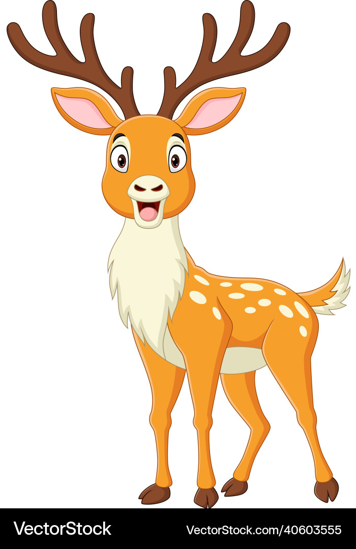 Cartoon deer isolated on white background Vector Image