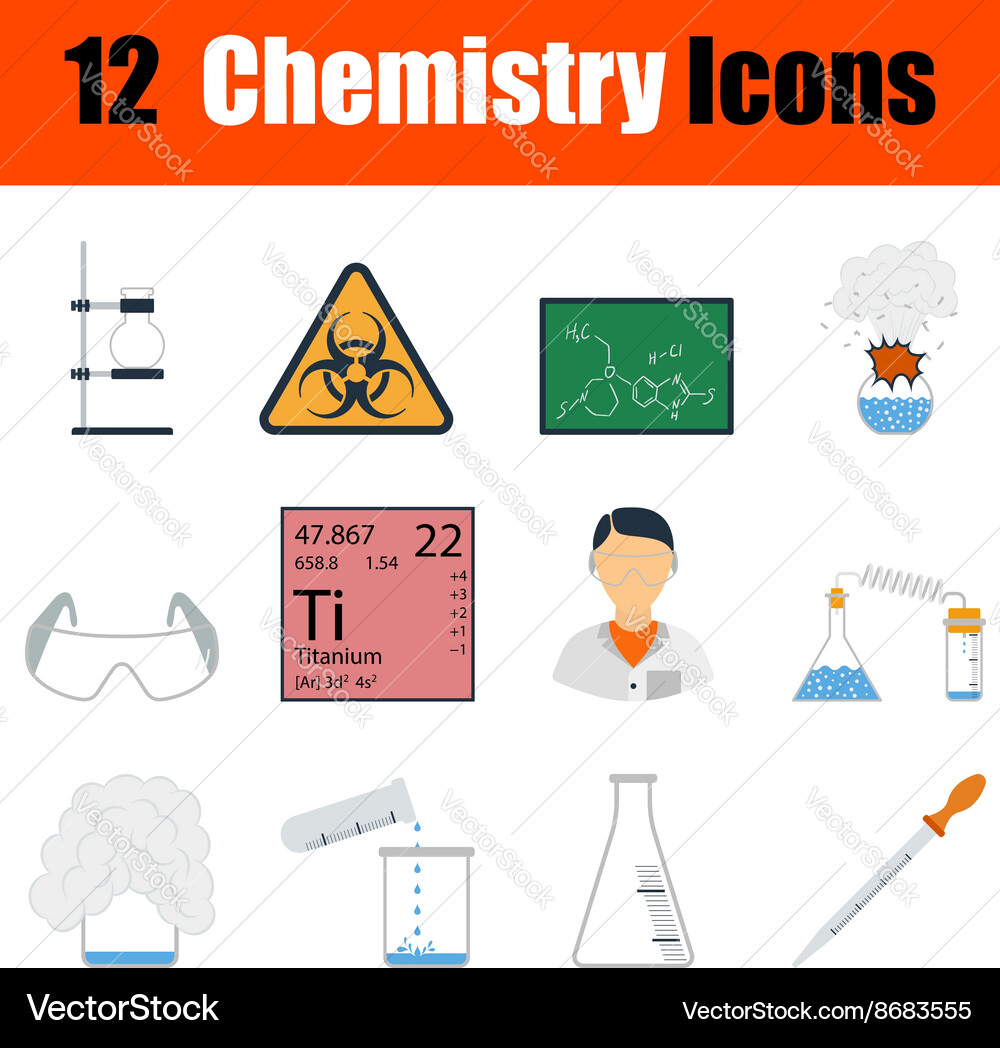 Chemistry icon set Royalty Free Vector Image - VectorStock