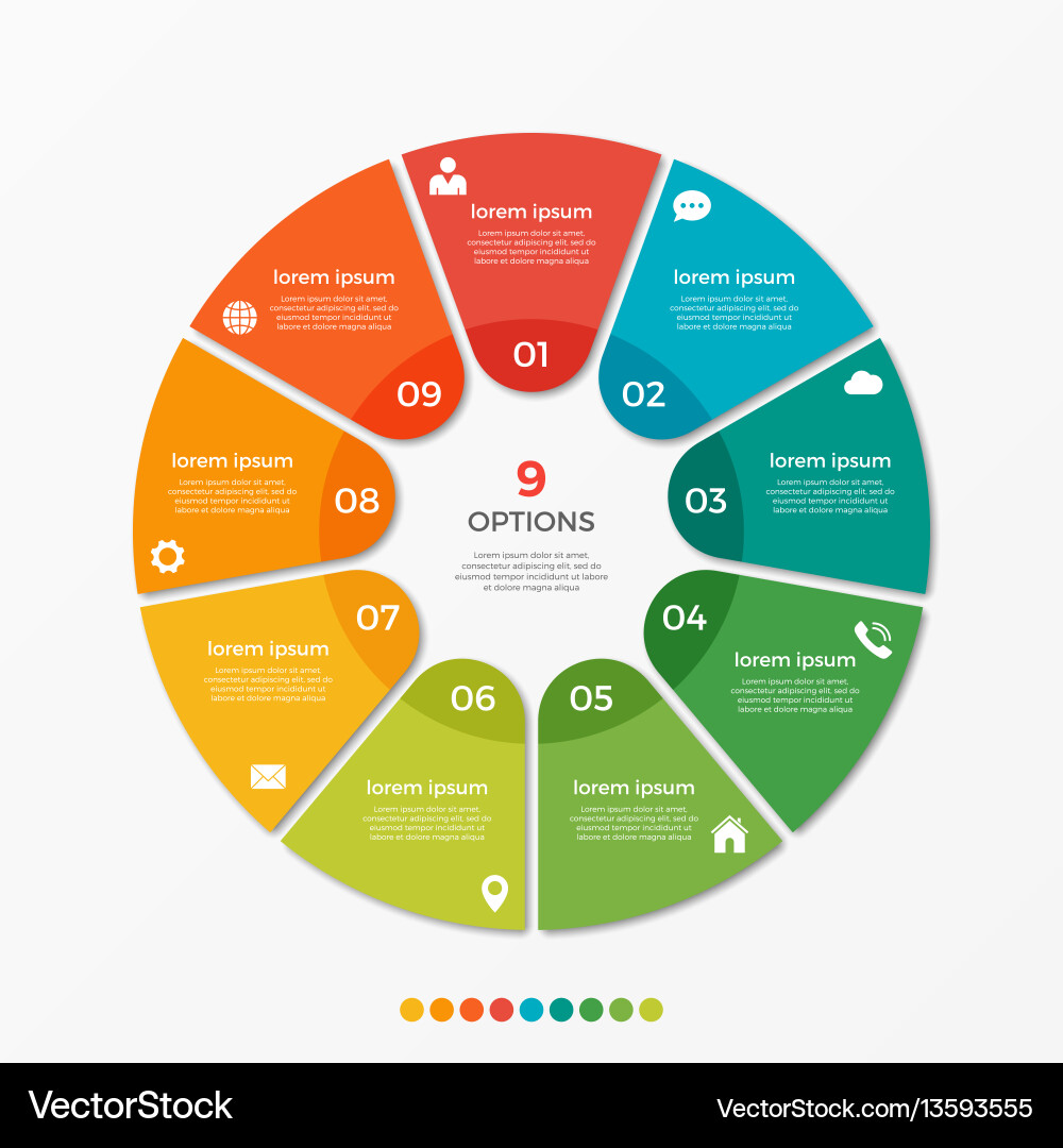 Circle Chart Infographic Template Royalty Free Vector Image