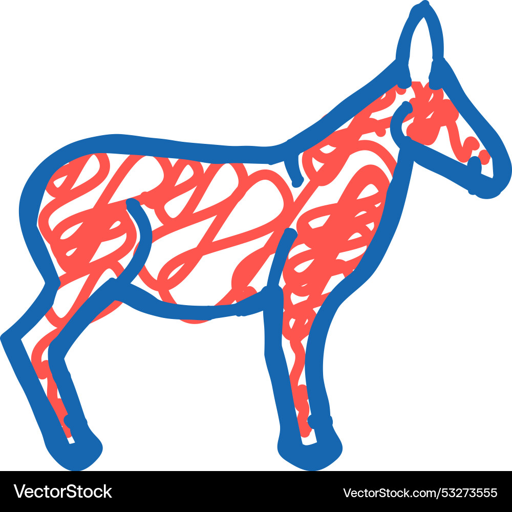 Donkey animal icon doodle Royalty Free Vector Image