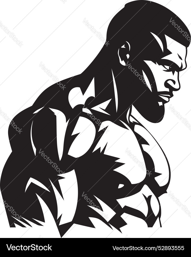 Inkwell intensity black bodybuilder monolithic Vector Image