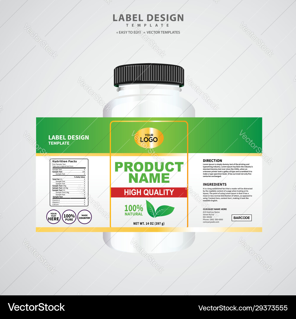 Label and packaging template design Royalty Free Vector
