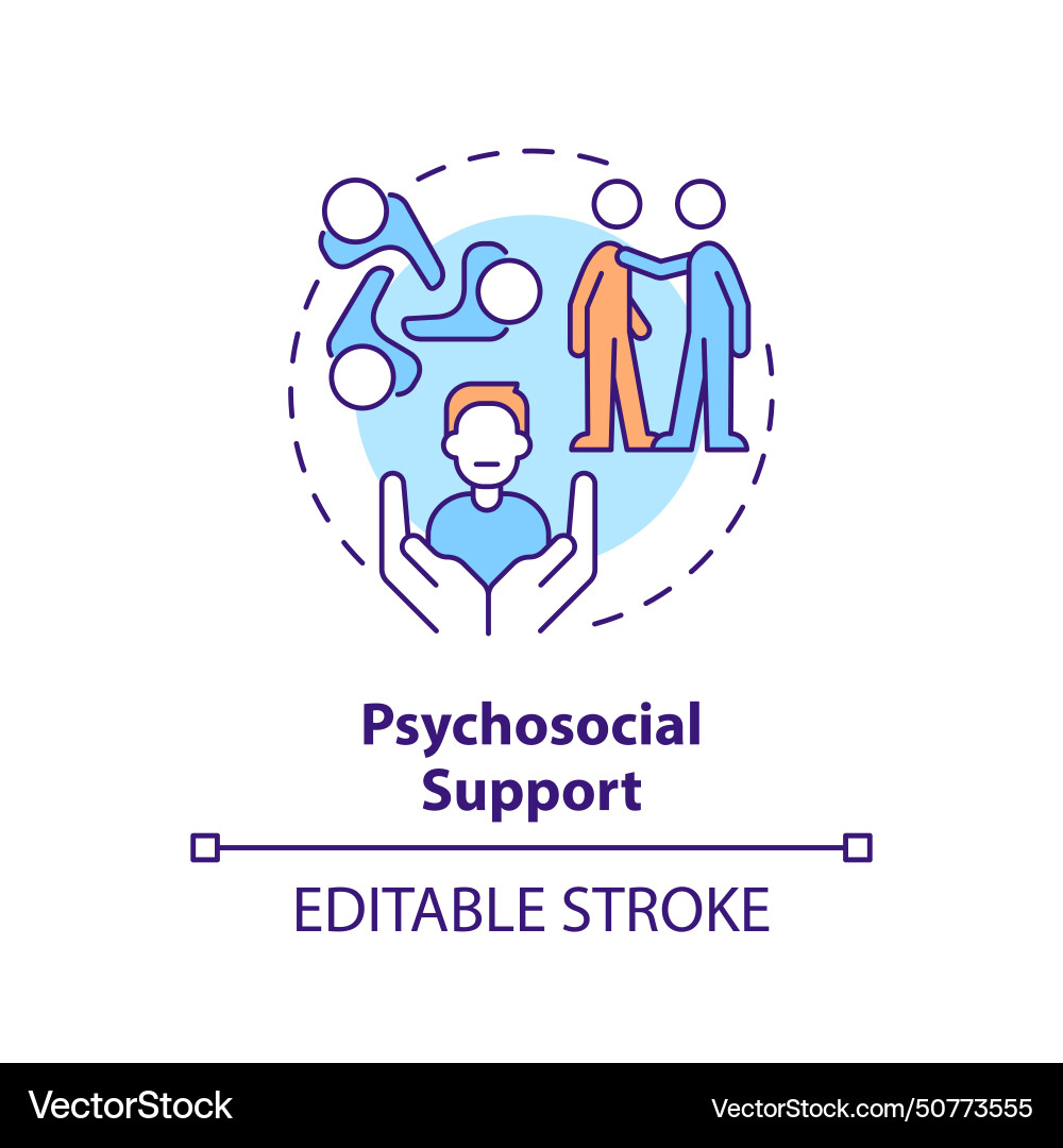 Psychosoziale Unterstützung Multi-Farb-Konzept-Symbol