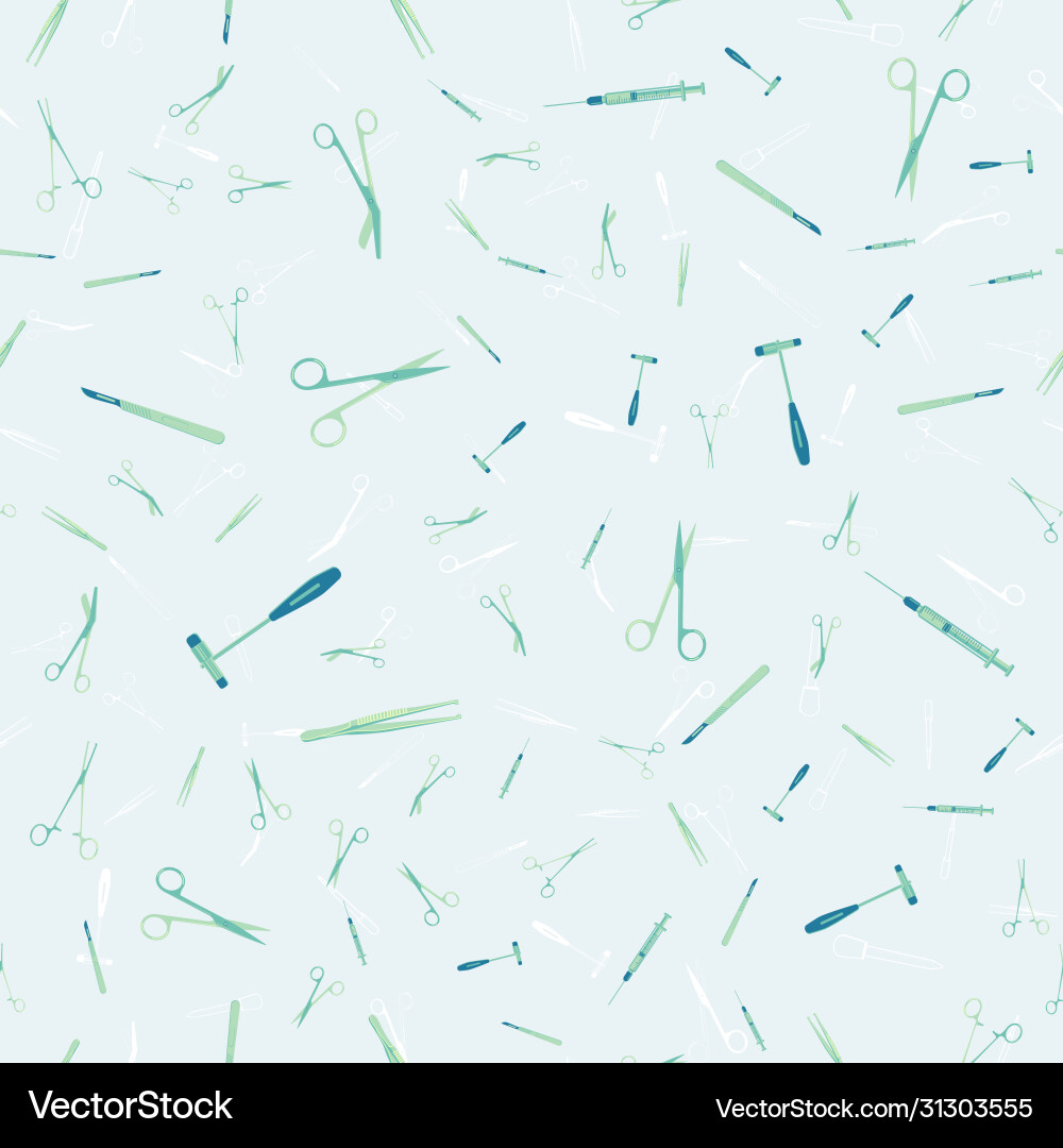 Seamless pattern with surgical instrument scalpel Vector Image