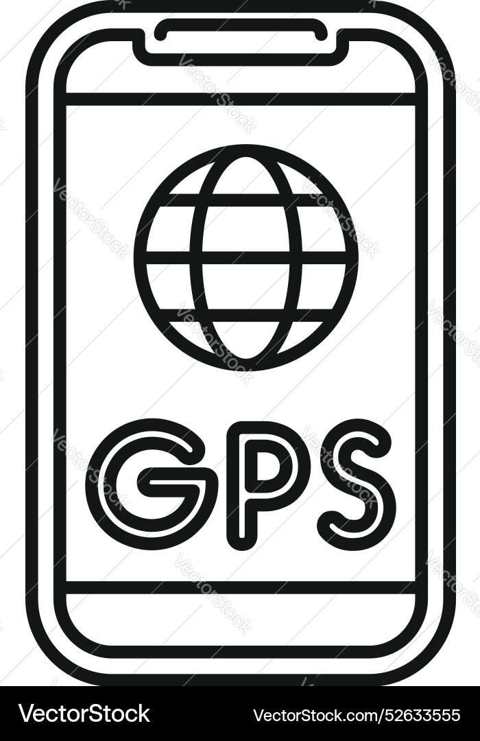Smartphone showing global positioning system icon Vector Image