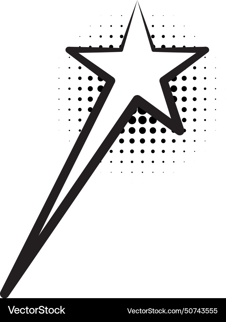 Star symbol in pop art style with halftone shadow Vector Image