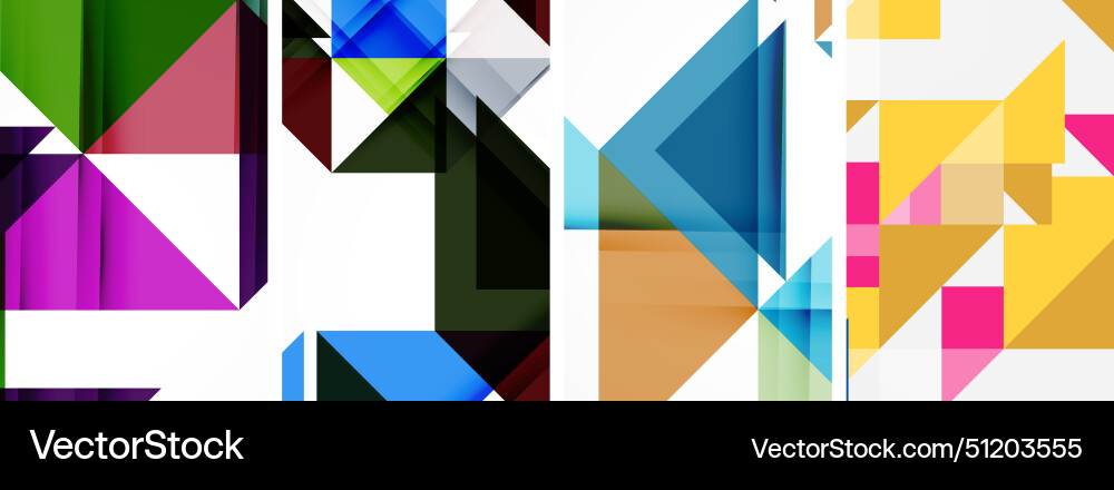 Vibrant art with colorful triangles in electric Vector Image