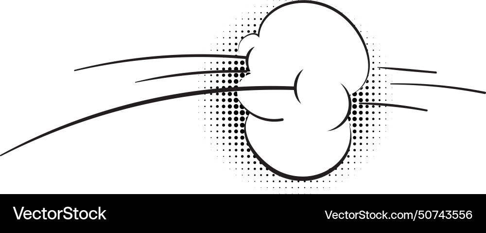 Comic fast motion effect cloud cartoon speed air Vector Image